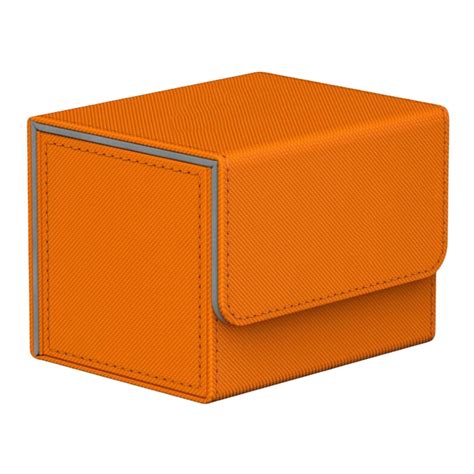 Sturdy Trading Card Deck Box Storage For Mtg Card Protective Carrying Orange 104x83x73mm