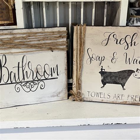 Farmhouse Bathroom Decor Etsy