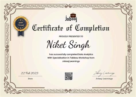Niket Singh On Linkedin Certificatecompletion Jobaajlearnings Tableau Linkedin