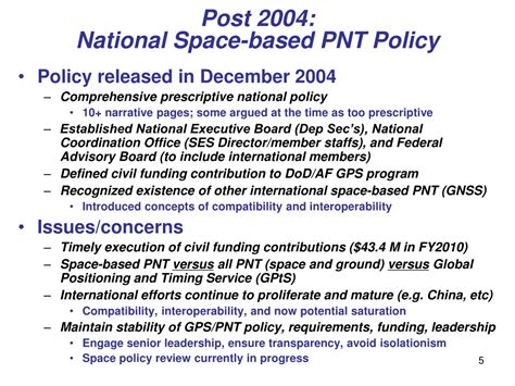 Ppt Evolution Of National Space Based Pnt Policy Lessons Learned Powerpoint Presentation Id