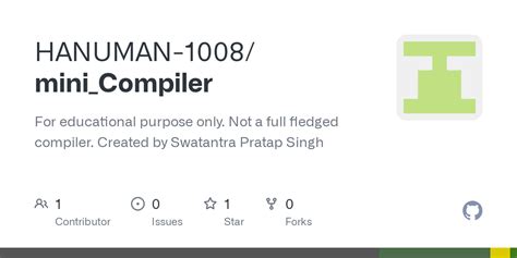 mini compiler license at main · hanuman 1008 mini compiler · github