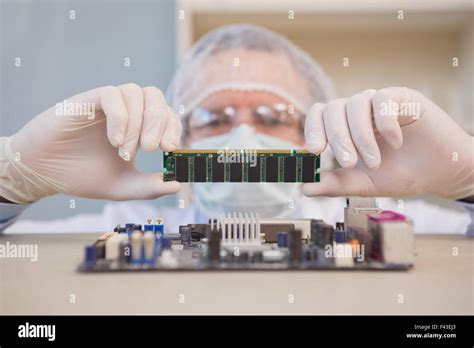 Engineer Working On Broken Cpu Stock Photo Alamy
