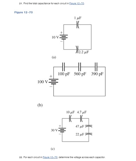Solved 21 Find The Total Capacitance For Each Circuit In