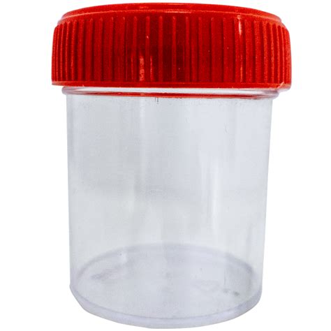 SPECIMEN CONTAINER 60 ML NON STERILE PS RED Agarindo Biological Company