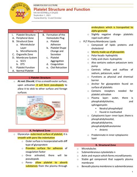 SOLUTION Platelet Structure And Function Studypool