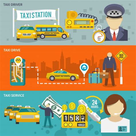 택시 배너 세트 Eps Uidownload