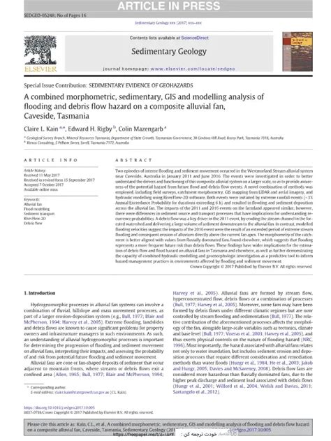 A Combined Morphometric Sedimentary Gis And Modelling Analysis Of Flooding And Debris Flow