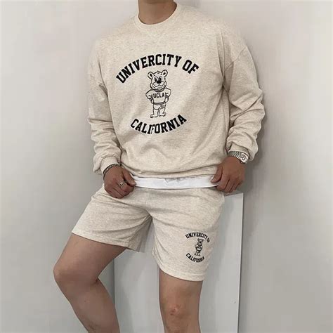 [1 1] 남녀공용 트레이닝셋업 남자봄트레이닝복 커플츄리닝 체육복 트윈룩 반바지 맨투맨세트