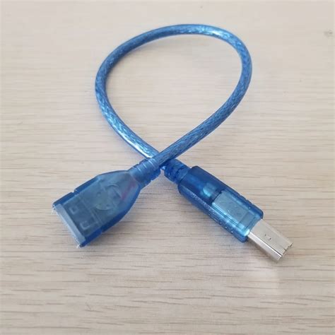 USB Type B Male To Type A Female Adapter Data Extension Cable Print Port To USB Wire Blue 30cm