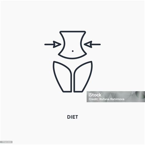 Vetores De Ícone Do Esboço Da Dieta Ilustração Linear Simples Do Elemento Ícone Isolado Da Dieta