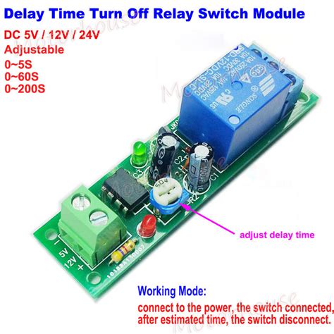 DC V V V NE Adjustable Delay Timing Timer Delay Turn Off Relay Switch EBay