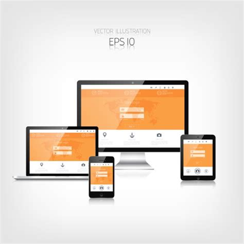 Responsive Web Mockup Royalty Free Vector Image