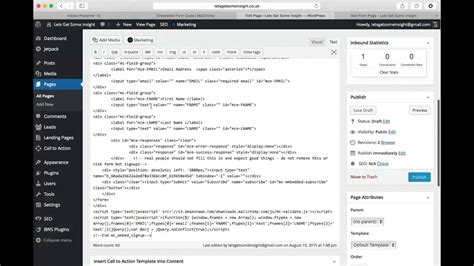 Quick Demo Of How To Embed The Code For A Mailchimp Signup From Within