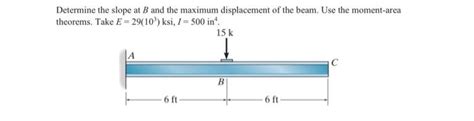 Solved Determine The Slope At B And The Maximum Displacement Chegg