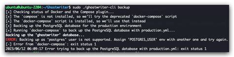 Backup Postgresql Via Cli Failing · Issue 322 · Ghostmanagerghostwriter · Github