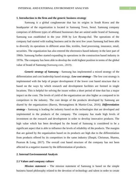 Internal And External Environment Analysis Desklib