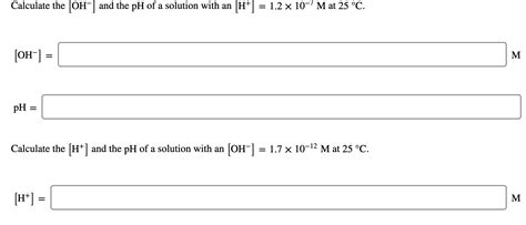 Solved Calculate The Oh And The Ph Of A Solution With An Chegg Com