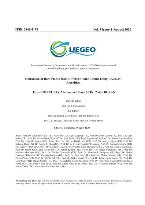 Pdf Extraction Of Roof Planes From Different Point Clouds Using Ransac Algorithm