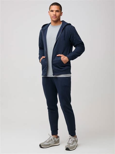 Dark Navy Zip Up Hoodie Fresh Clean Threads