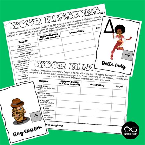 integer operations spy agency math challenge add subtract multiply