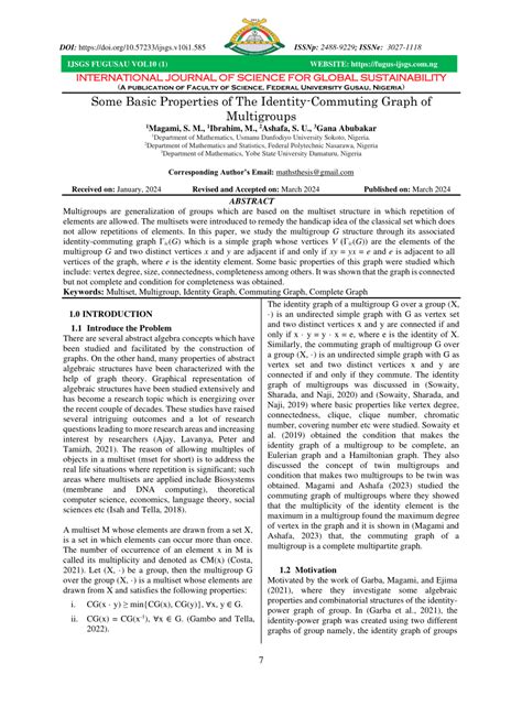 Pdf Some Basic Properties Of The Identity Commuting Graph Of Multigroups
