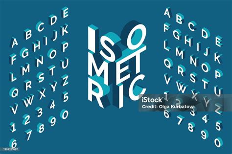 등등 측정 알파벳 3d 굵은 어퍼 케이스 라틴 문자 및 숫자 기하학적 미래 의 타이포그래피 입방 직선 블록 영어 글꼴 다른 각도 간단한 Abc Isometry 벡터 격리