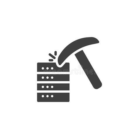 database with a pickaxe vector icon stock illustration illustration