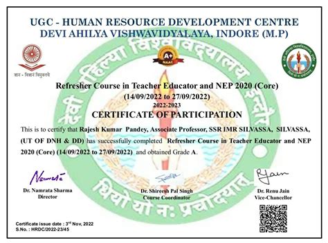 Dr Rajesh Kumar Pandey On Linkedin Glad To Complete The Refresher Course In Teacher Education