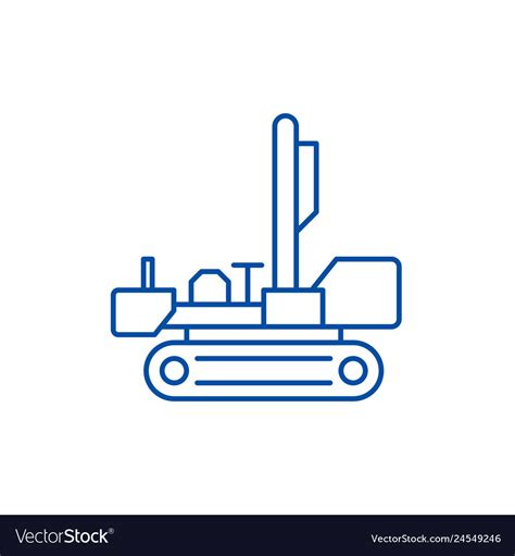 Men At Work Line Icon Concept Flat Royalty Free Vector Image