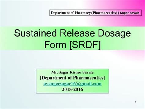 Controlled And Sustained Release Formulation Ppt