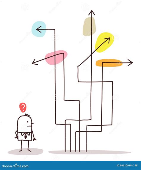 Man Direction Arrows Stock Vector Illustration Of Business 66610918