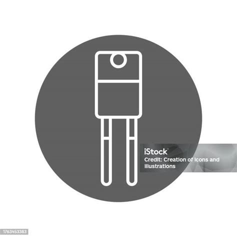 Schottky Diode Black Line Icon Pictogram For Web Page Stock