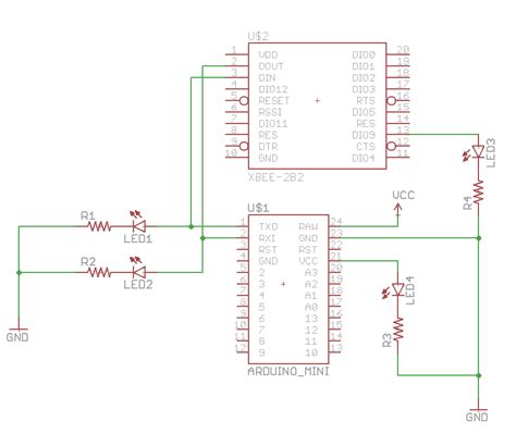 Xbee Connecting Indicator LEDs To Arduino Pro Mini Arduino Stack Exchange