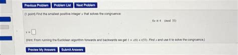 Solved 1 Point Find The Smallest Positive Integor X