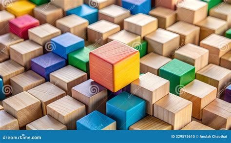 A Single Cube Stands Out Representing Focused System Implementation Ai Generated Stock