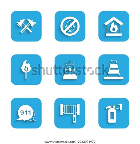 Set Flasher Siren Fire Hose Reel Stock Vector Royalty Free 2283931979 Shutterstock