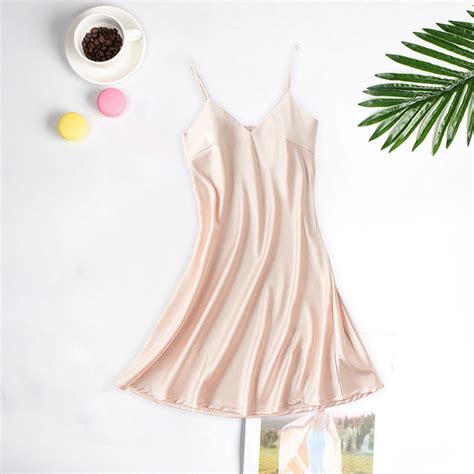 Xysaqa Women Lingerie Sleepwear Satin Chemise Nightgown Nightdress Slip