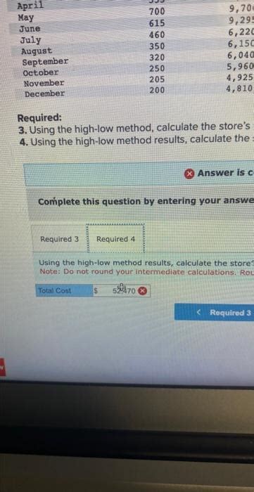 Solved Required 3 Using The High Low Method Calculate The