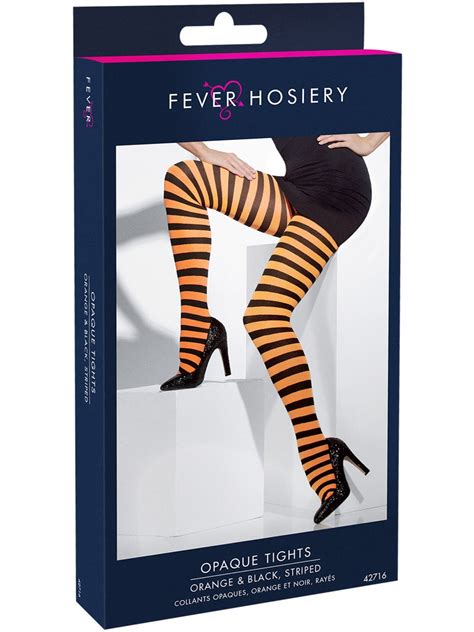 Orange And Black Striped Tights For Adults Costume Super Centre