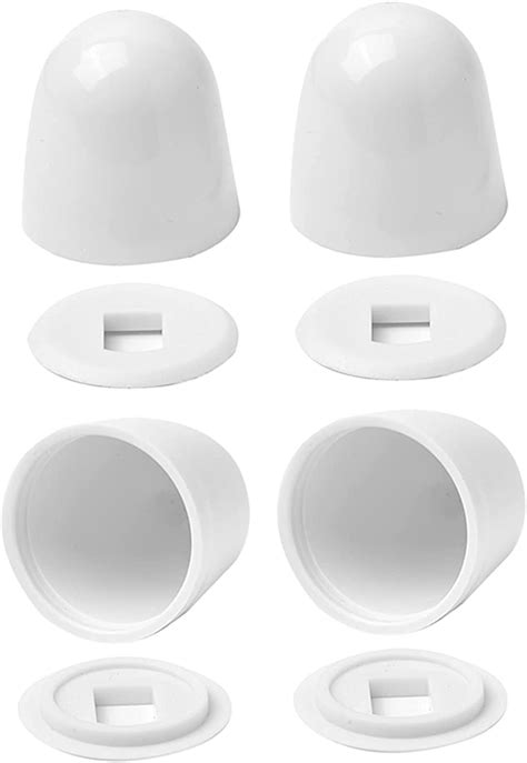 4 Piece Universal Toilet Bolt Cover Round Plastic Push In Toilet Bolt Cover With Extra Washers