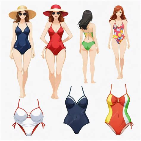Summer Swimsuits Detailed Vector Set Premium Ai Generated Vector