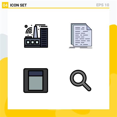 Universal Icon Symbols Group Of 4 Modern Filledline Flat Colors Of Building Switch Code