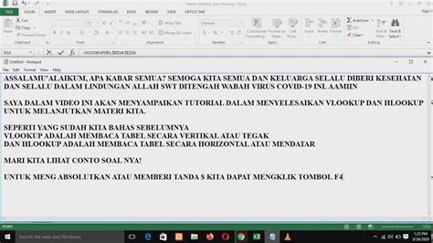 tutorial hlookup dan vlookup youtube