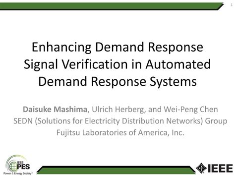 PPT Enhancing Demand Response Signal Verification In Automated Demand Response Systems