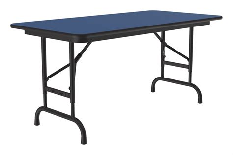 Blue Height Adjustable Folding Table Deluxe High Pressure By Correll