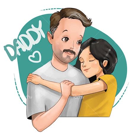 تصویرسازی روز پدر شامل نقاشی دختر و پدر کد فایل 0946175 طرح دات آی آر