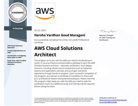 Aws Cloudcomputing Certification Coursera Harsha V