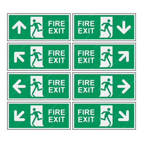 Premium Vector Emergency Exit Sign Set