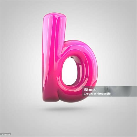 글로시 레드와 핑크 그라데이션 페인트 흰색 배경에 고립 된 알파벳 문자 B 소문자 0명에 대한 스톡 벡터 아트 및 기타 이미지 0명 3차원 형태 공기 주입 Istock