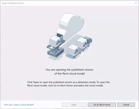 You Are Opening The Published Version Of The Revit Cloud Model When Opening A Revit Cloud Model